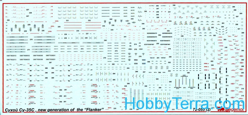 贴有苏霍伊公司苏-35S“侧卫” Begemot 72055 HobbyTerra.com