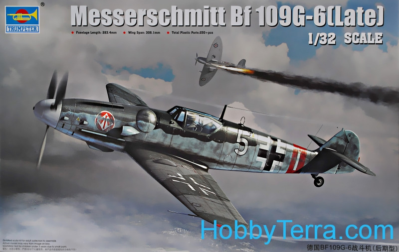 梅塞施密特的Bf 109G-6（晚） Trumpeter 02297 HobbyTerra.com
