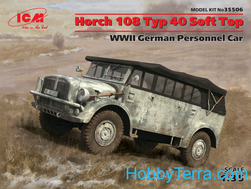 Horch 108 Typ 40 Soft Top, WWII German Personnel Car ICM 35506 ...