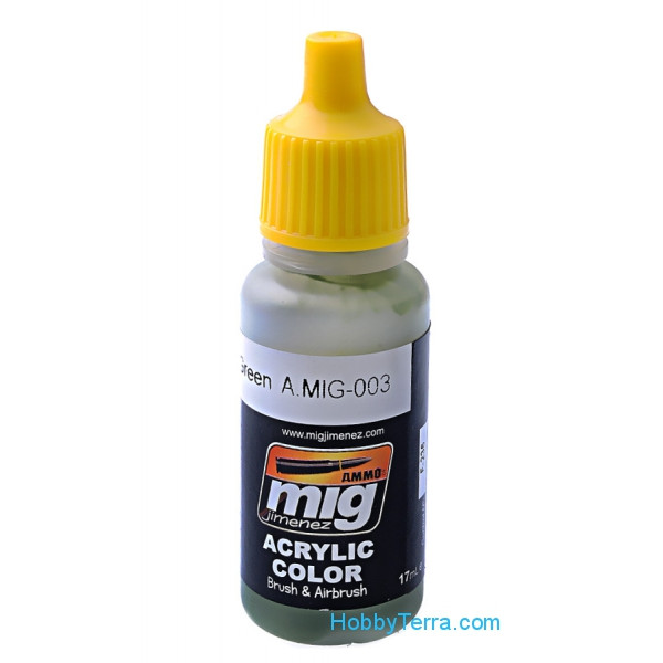 アクリルカラー。RAL 6011 Resedagrun MIG (AMMO) 0003 HobbyTerra.com