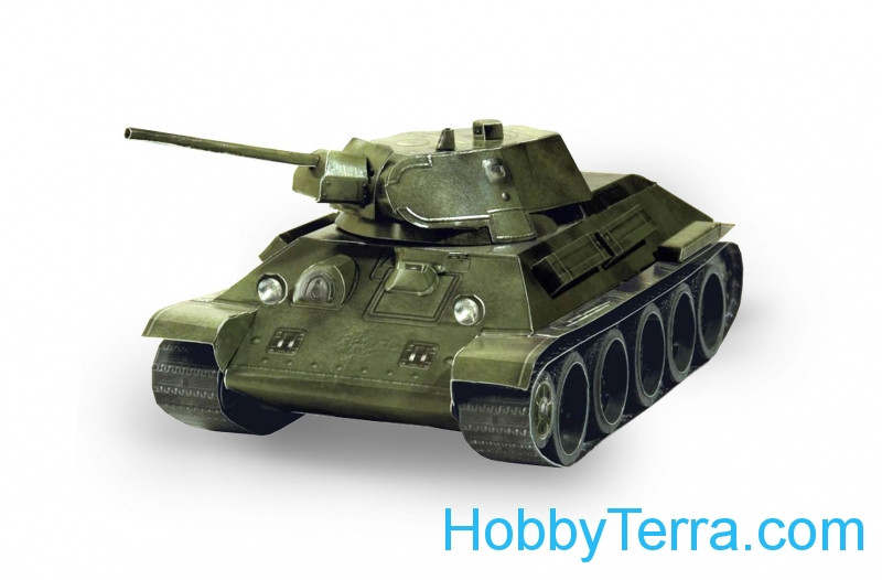 戦車T-34 MOD。 1941（夏）ペーパークラフト（スナップフィット） Umbum 199-02 HobbyTerra.com