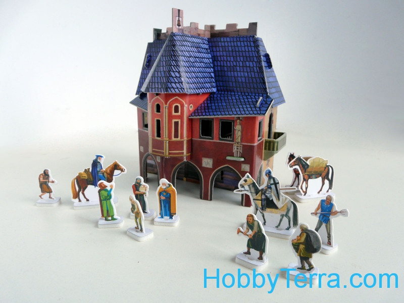 タウンホール、ペーパーモデル Umbum 216 HobbyTerra.com