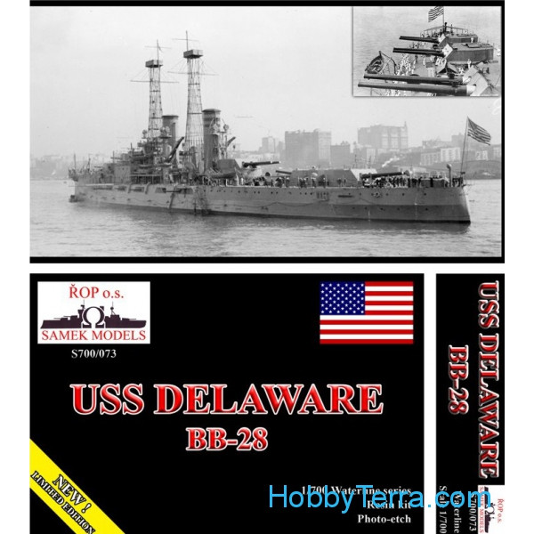 USS Delaware BB-28 battleship, 1912 (resin kit) ROP o.s. Samek Models ...