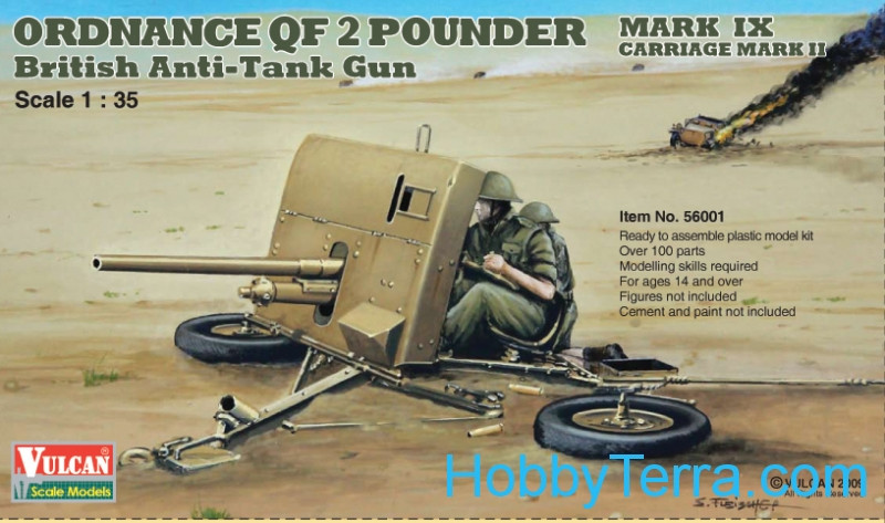 Ordnance QF 2-pounder British arma anti-tanque Vulcan 56001 HobbyTerra.com